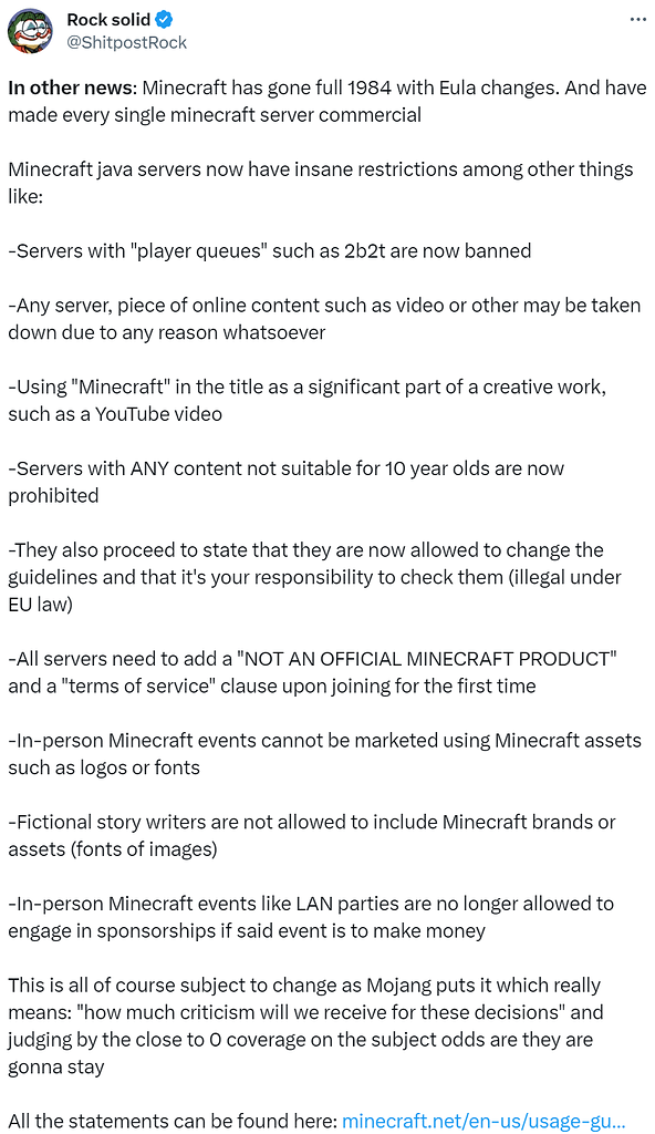 First Roblox now Minecraft? - Off Topic - Arcane Odyssey