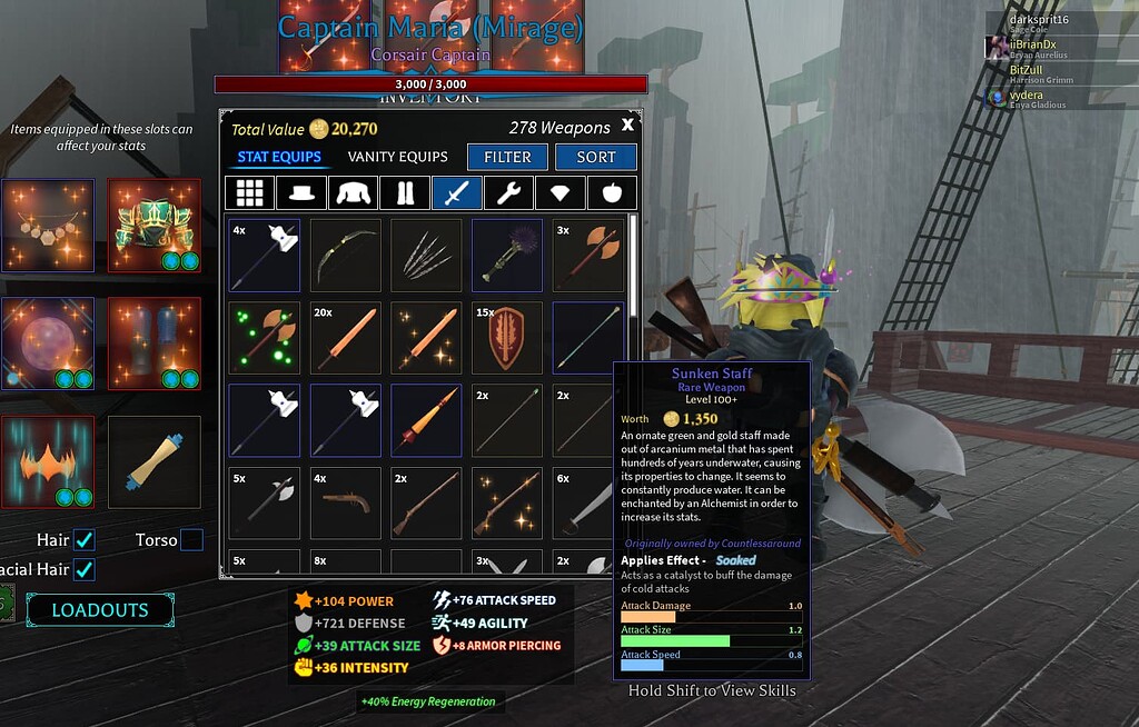 Trading sunken staff - Marketplace - Arcane Odyssey