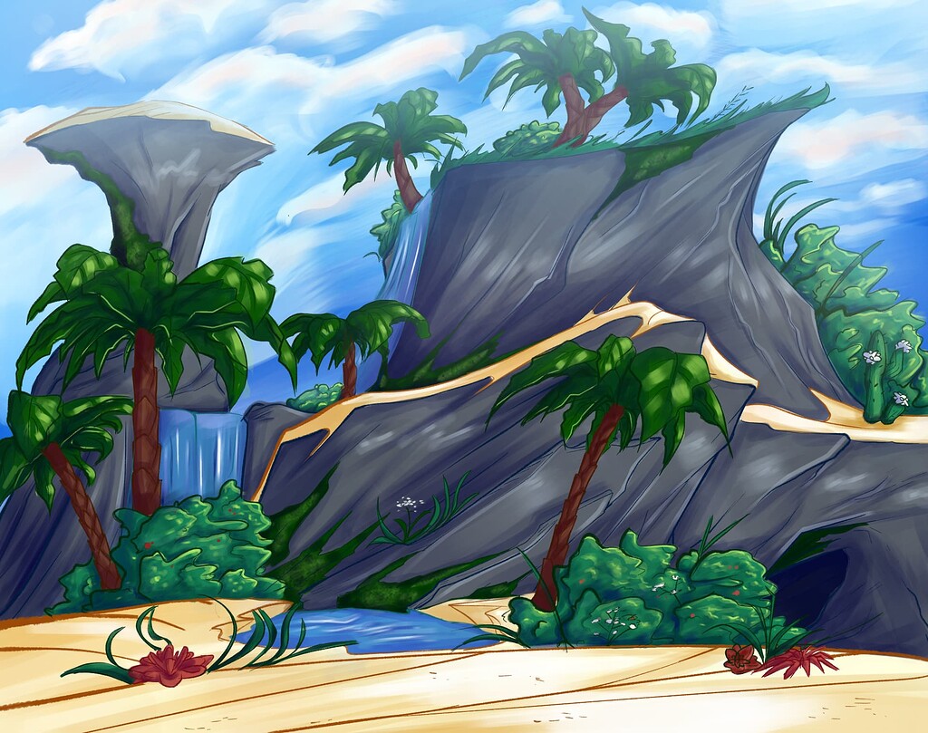 Sandfall Isle - Art - Arcane Odyssey