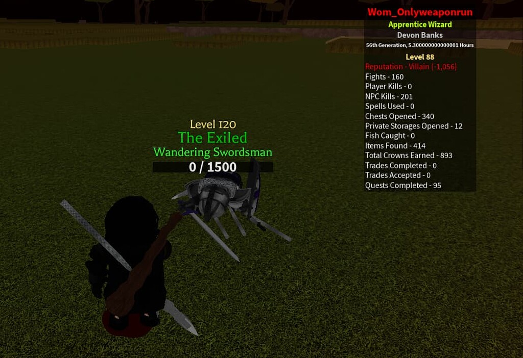 WOM with weapon - Off Topic - Arcane Odyssey