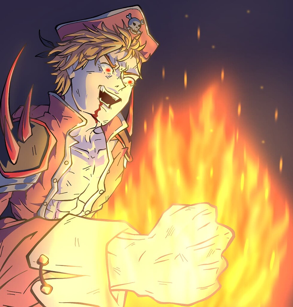 Rupin, Wielder of the Fire Curse - Art - Arcane Odyssey