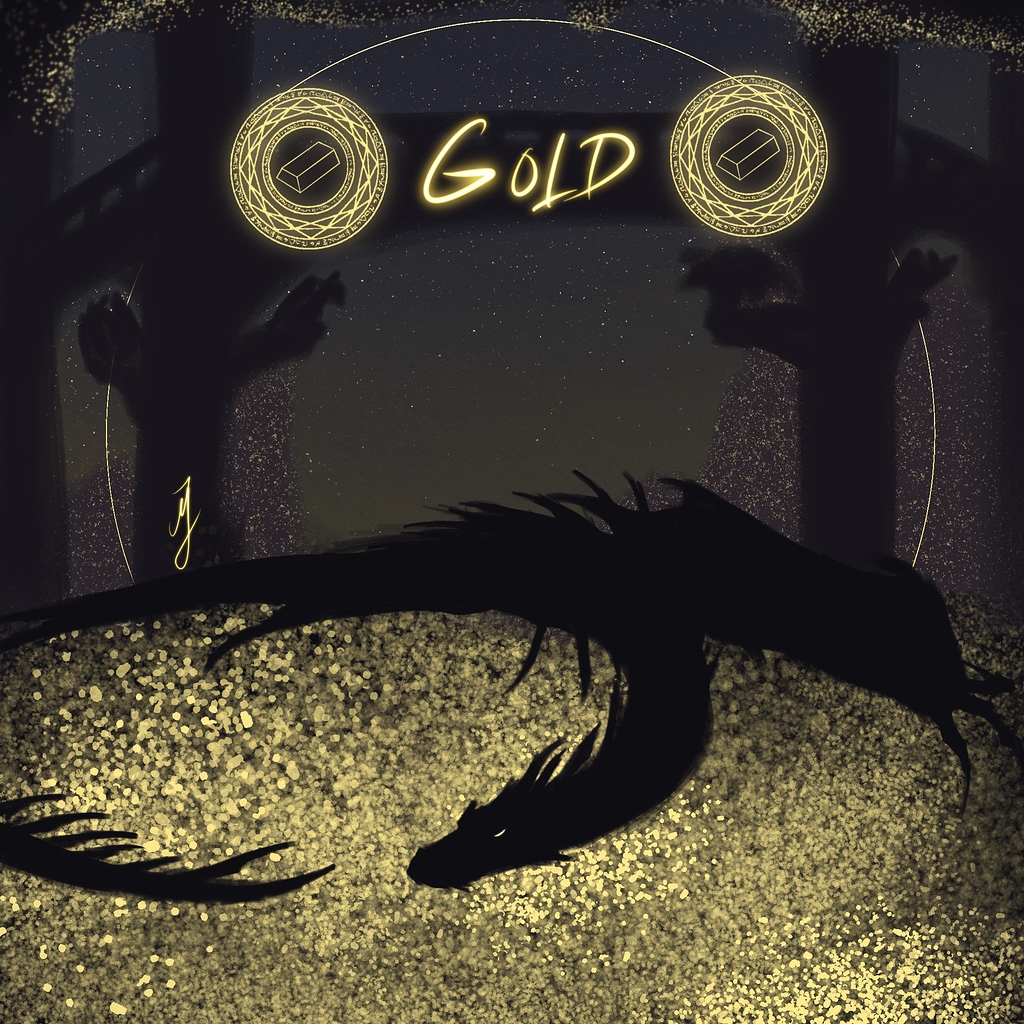 Gold Elemental: The Wyvern - Art - Arcane Odyssey