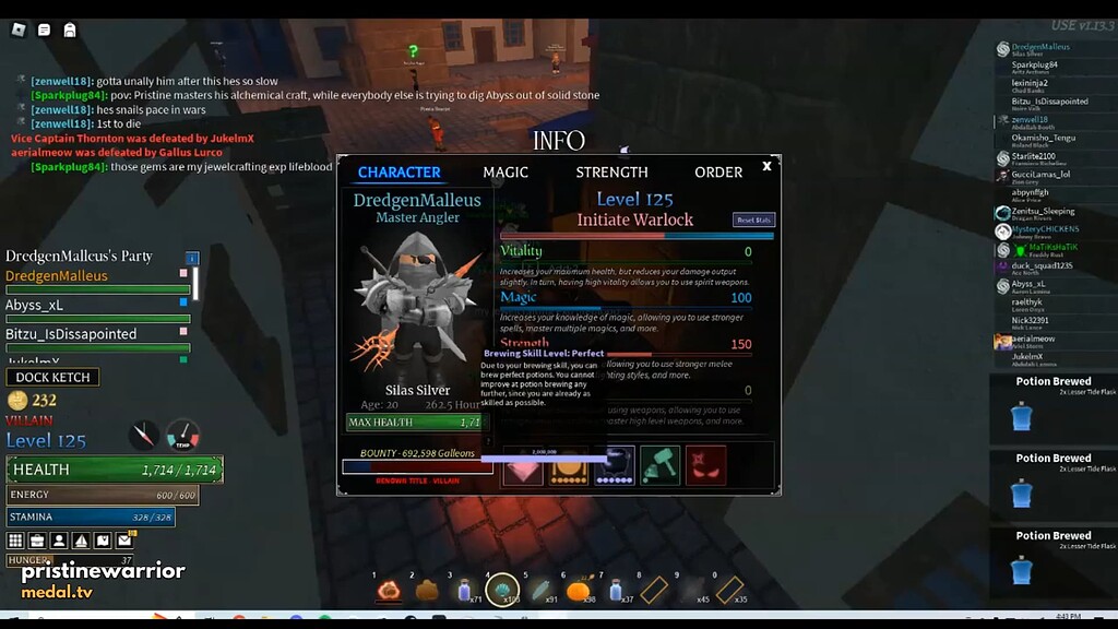 Give Pristine a title for hitting 2 million potion brewing first ...