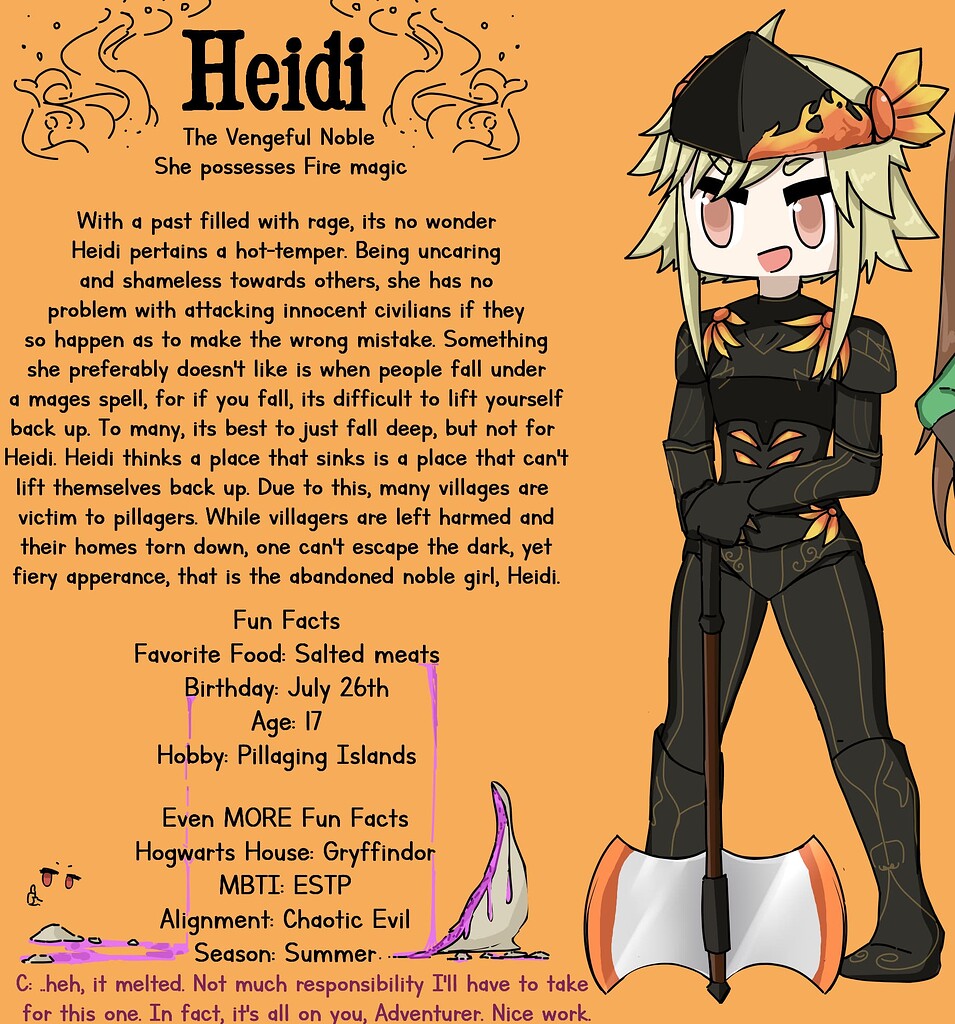 Updated OCs for AO: Introducing Heidi - Art - Arcane Odyssey