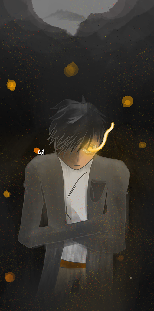 Ash dude in his Ash Cloud - Art - Arcane Odyssey