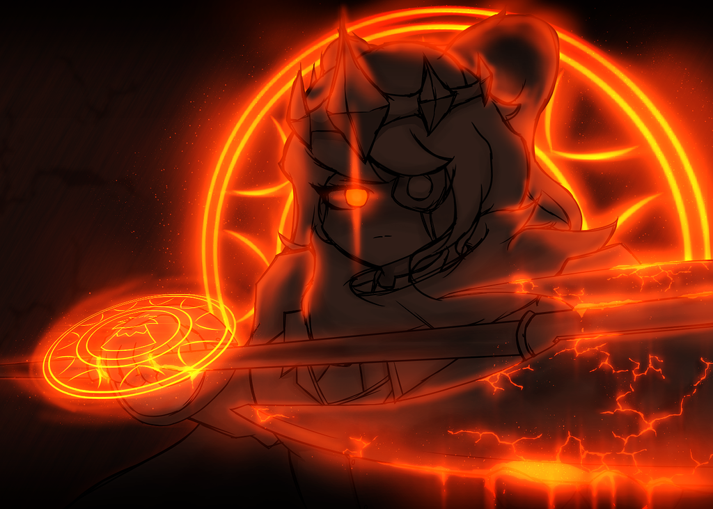 Luna Vermilion, Magma Conjurer - Art - Arcane Odyssey