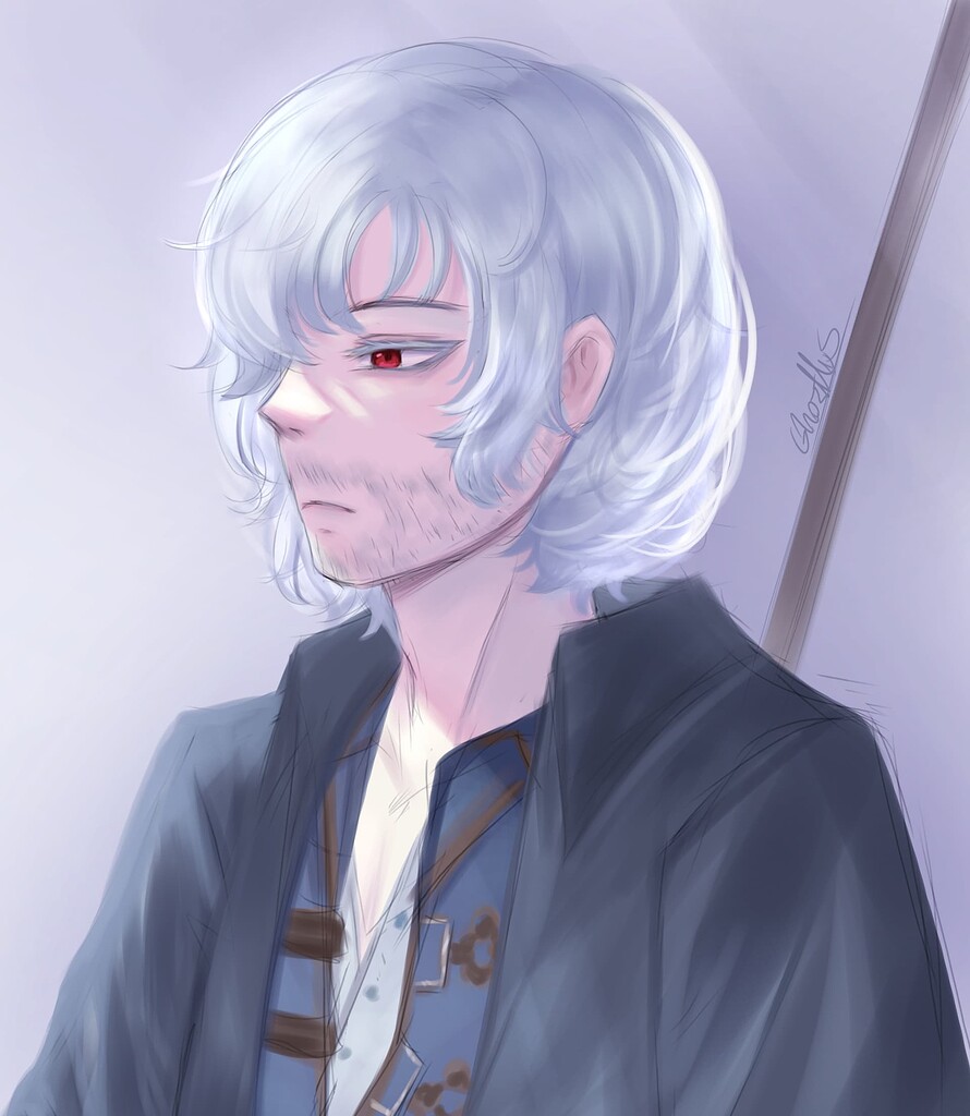 Neviro with curly hair - Art - Arcane Odyssey