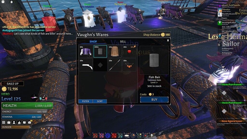 How does my merchant deckhand have fish bait on him - Game Discussion ...