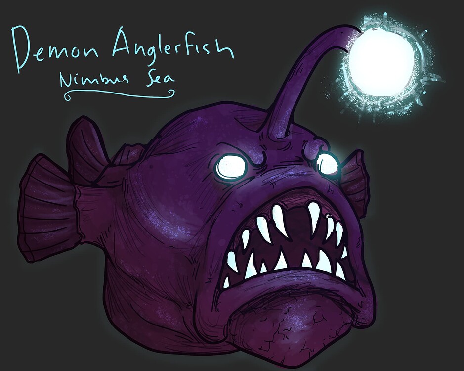 Demon Bruhfish/Anglerfish - Art - Arcane Odyssey