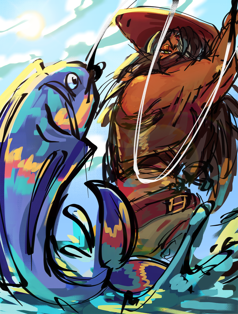 AOArtober: Day 8 || Fishing! - Art - Arcane Odyssey