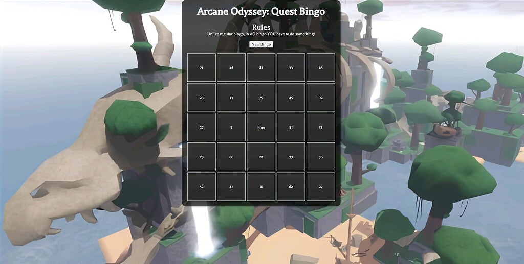 I made AO bingo (with chatgpt), give me ideas! - Game Discussion ...