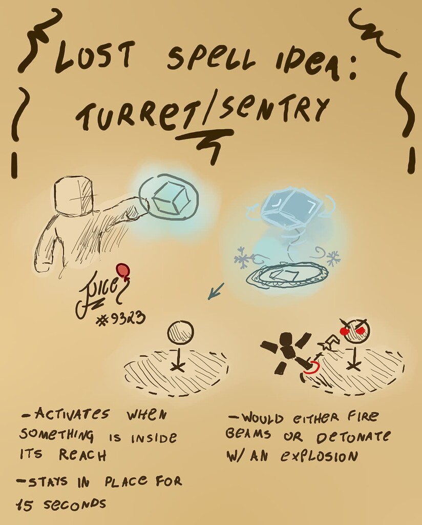 Turret lost/ancient spell idea :DD - Art - Arcane Odyssey