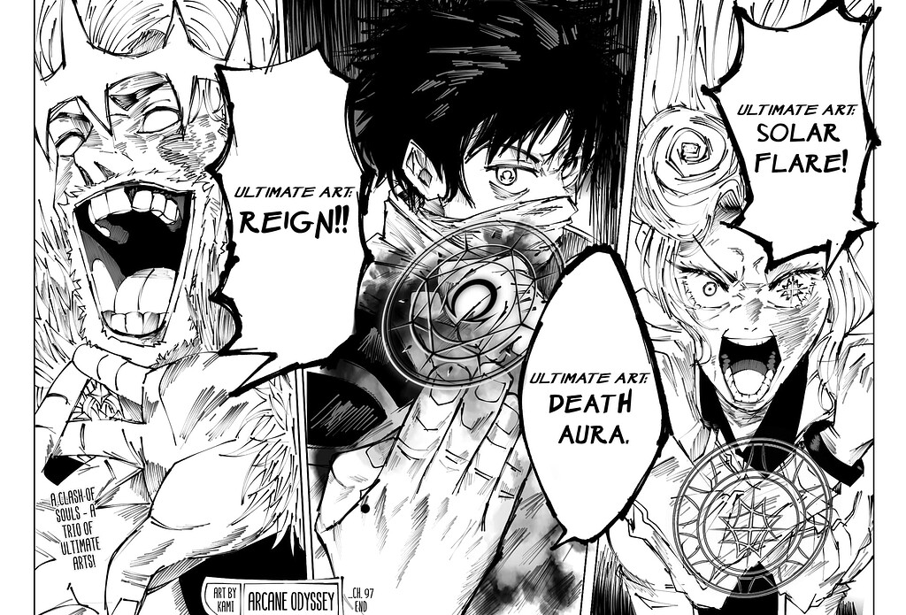 Redrawing jjk panels with ao characters - Art - Arcane Odyssey