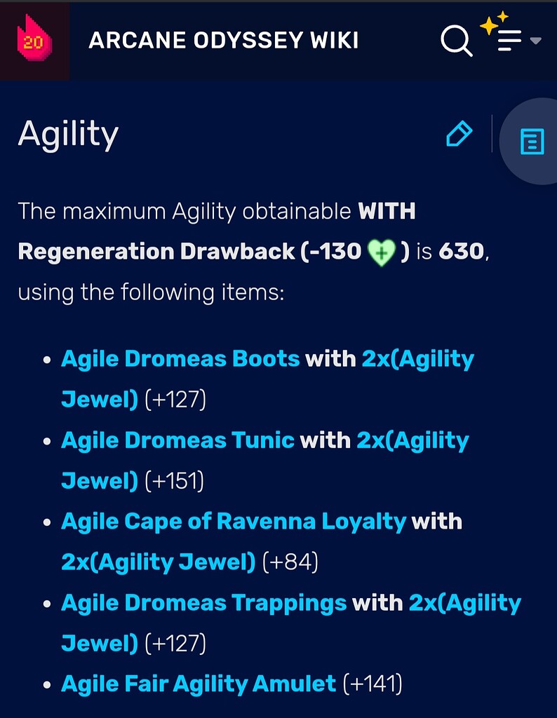 Should I make max agility set - Off Topic - Arcane Odyssey