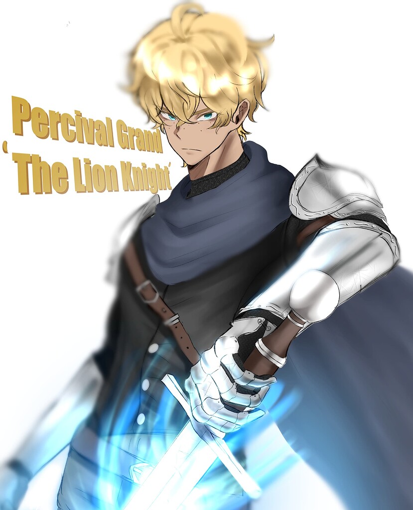 [OC] Percival Grand, The Lion Knight - Art - Arcane Odyssey
