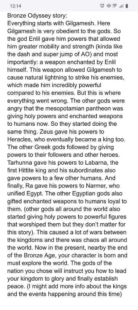 Bronze Odyssey - Writing - Arcane Odyssey