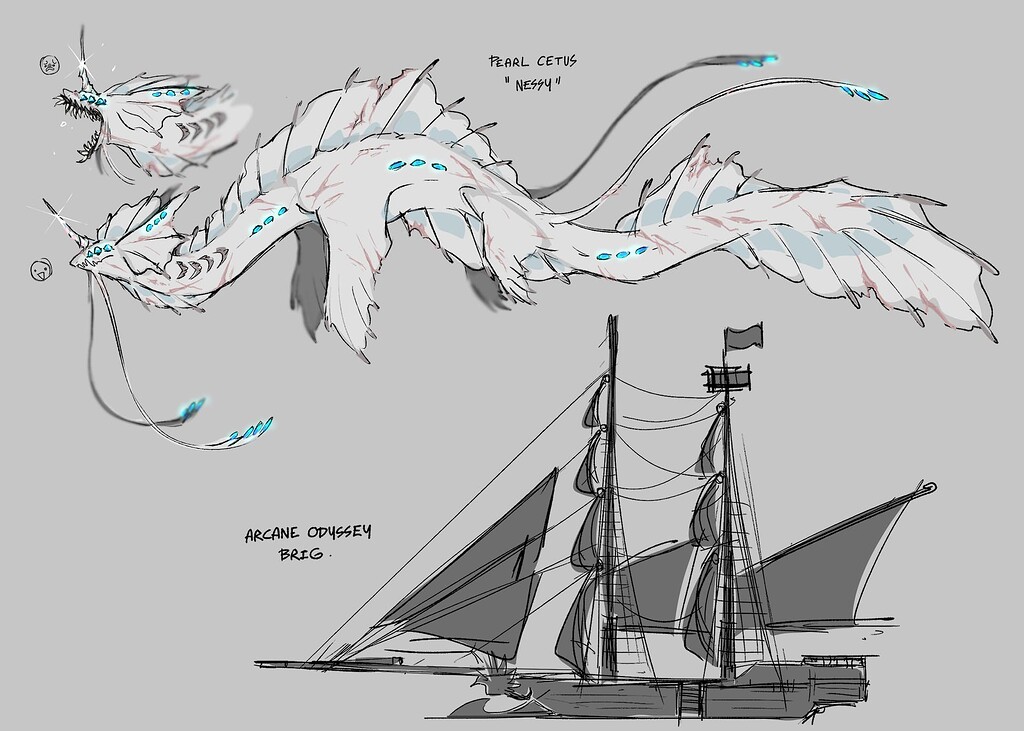 Fan sea serpent-monster-creature design or something - Art - Arcane Odyssey