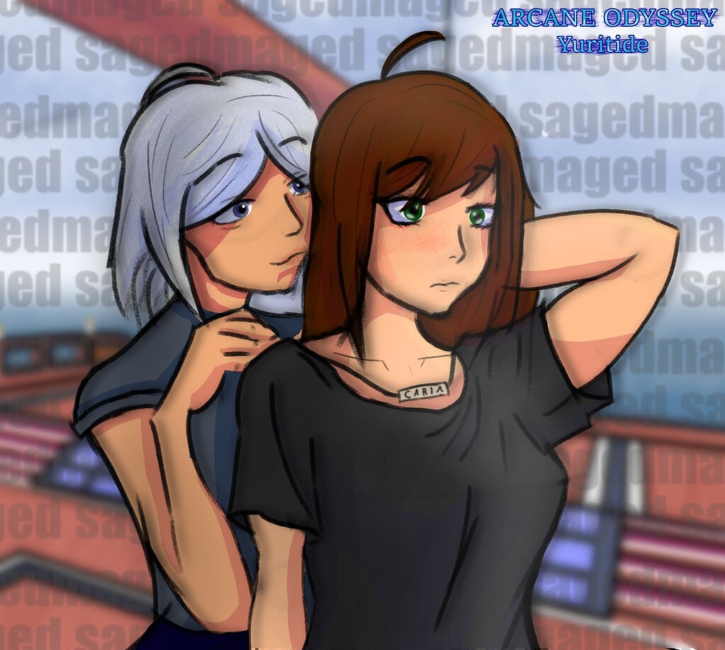 Yuritide - Day 2/12 - PIRATE YURI! (Caria and Maria) - Art - Arcane Odyssey