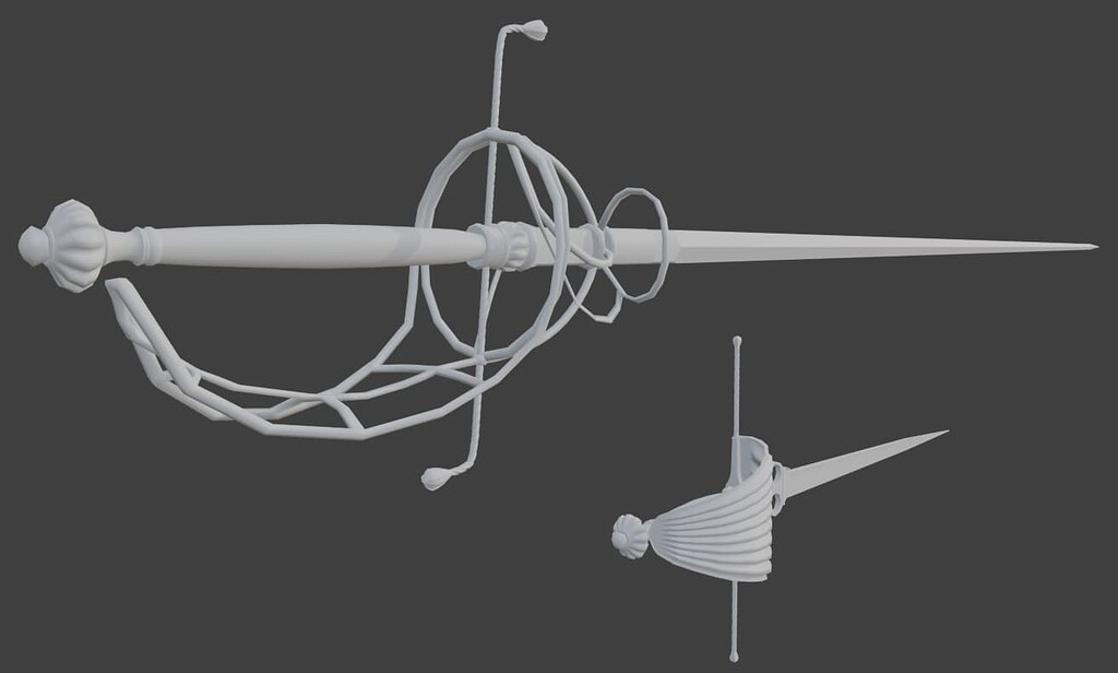 Spirit Weapon: Rapier and Parrying Dagger (I'll paint tumuruw it's ...
