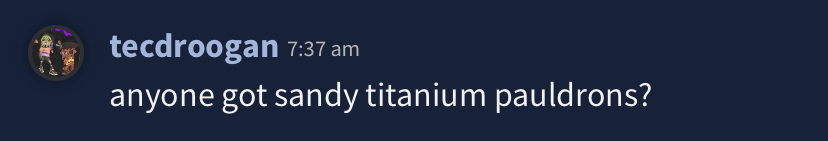 Need sandy titanium pauldrons (completed) - Marketplace - Arcane Odyssey