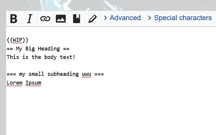 The Basics of Wikitext (Miraheze editting guide) - Miscellaneous Guides - Arcane Odyssey