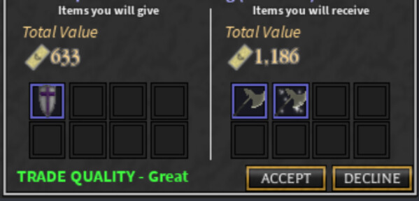 Is this a good trade i do not know! - Trading Discussion - Arcane Odyssey
