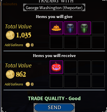 Trading Seasonals for Halloweds (Completed) - Marketplace - Arcane Odyssey