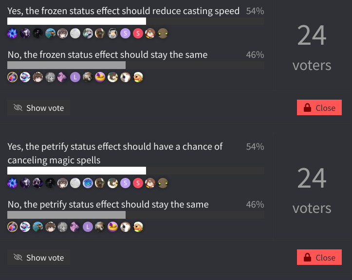 Should the frozen status effect reduce the casting speed on magic ...