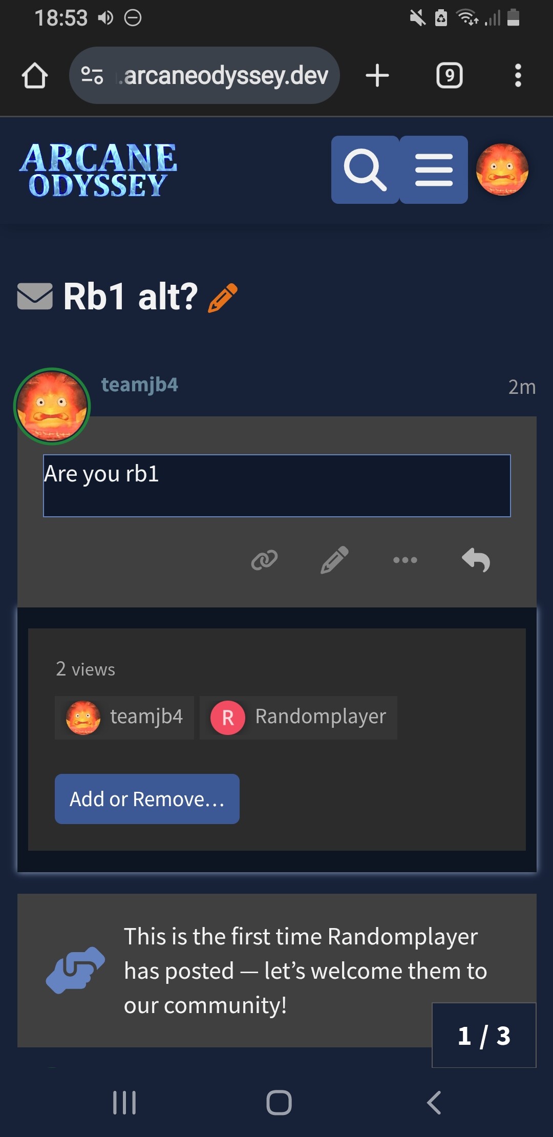 This guys is definitely rb1 - Off Topic - Arcane Odyssey